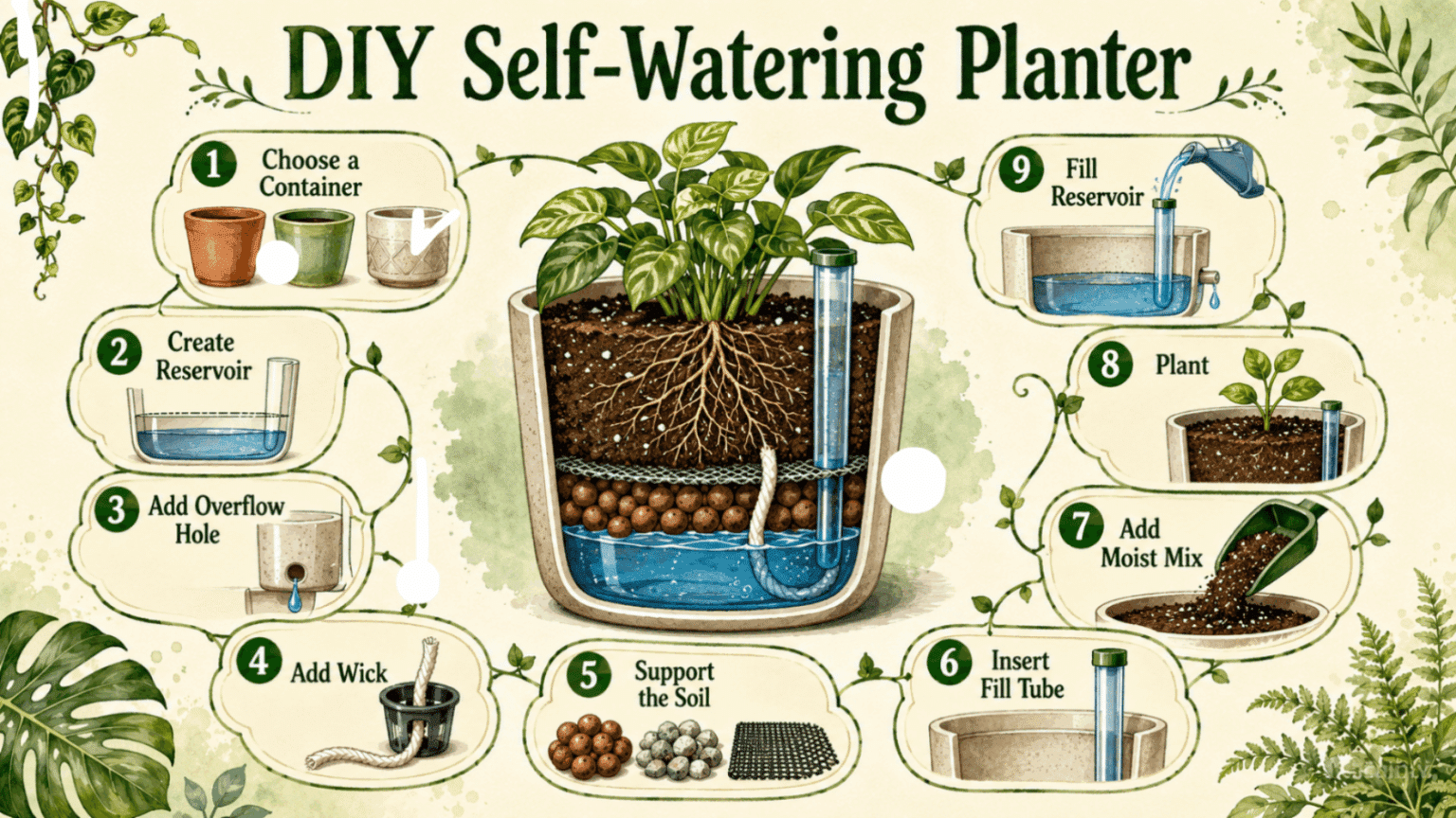 DIY Self Watering Planter for Healthy Plants All Season - My Earth Garden